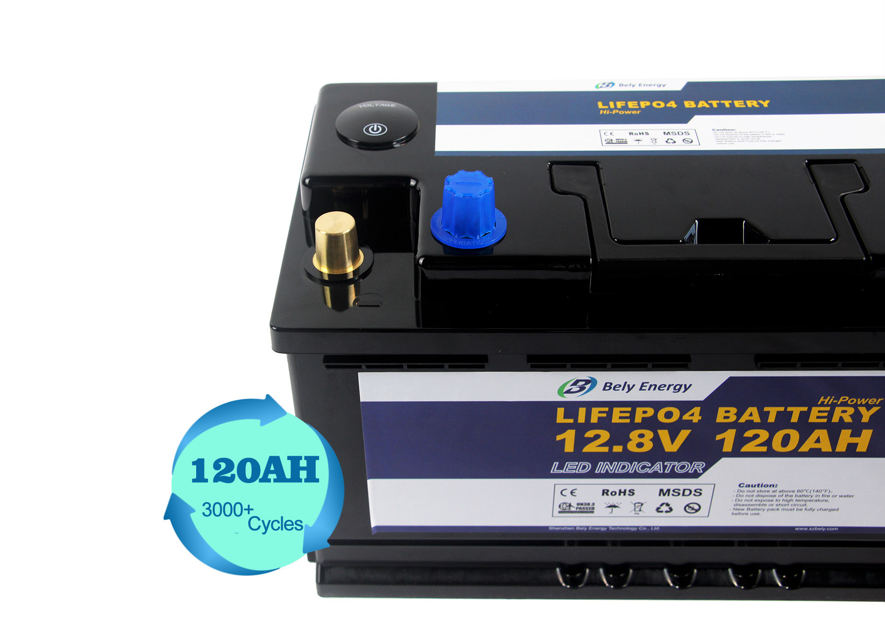 12 Volt 120Ah Lifepo4 Led Light Lithium Battery 12V Deep Cycle ...